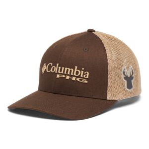 Columbia Unisex PHG Logo Mesh Ball Cap - High, Cordovan/Deer, Small/Medium