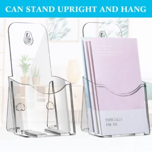 Yookeer 20 Pieces Acrylic Brochure Holder Stand 4 x 7.9 Inches Rack Card Holder Stand Clear Literature Holder Plastic Flyer Display Stand Trifold Brochure Holder for Vendors, Brochure, Pamphlet