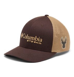 columbia unisex phg logo mesh ball cap - high, cordovan/deer, small/medium