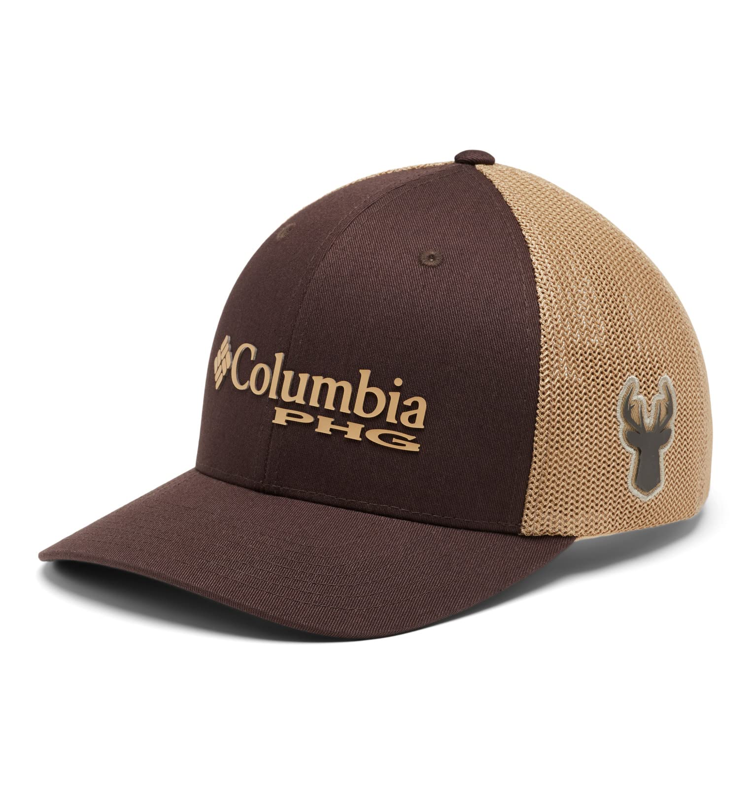 Columbia Unisex PHG Logo Mesh Ball Cap - High, Cordovan/Deer, Small/Medium