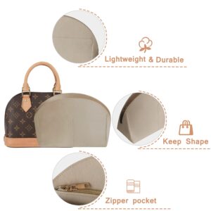 Soyizom Felt Purse Organizer Purse Insert Fits Alma BB PM Insert Tote Organizer for Women Purse Liner Purse in Purse (BB,Beige)