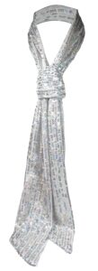 hi-party small scarf with fashionable sequins for decoration (laser white)