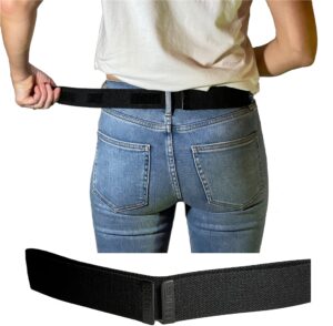 invisible no buckle elastic belt for men and women: 1 1/2" wide, waist size adjustable 32" to 48" by beltless