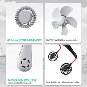 NinetinGel Portable Neck Fan, bladeless neck fan,for Indoor Outdoor Travelling,USB Rechargeable Personal Fan, Rechargeable, Headphone Design,3 Speeds Operated Adjustable,neck fans for keeping cool