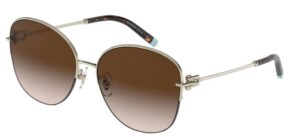 tiffany & co. woman sunglasses pale gold frame, brown gradient lenses, 58mm