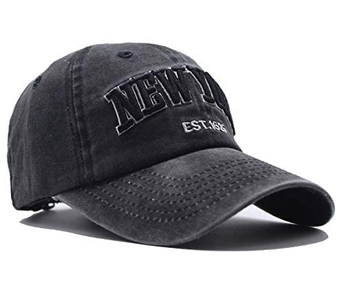 Women &Men New-York Letter Baseball Cap - Vintage Washed Denim Twill Dad Hat for Women Men