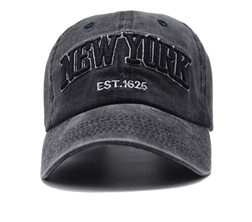 Women &Men New-York Letter Baseball Cap - Vintage Washed Denim Twill Dad Hat for Women Men