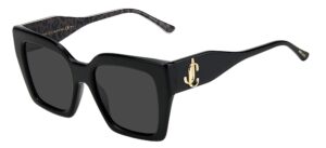 jimmy choo square sunglasses eleni/g 1eiir black/tiger 53mm