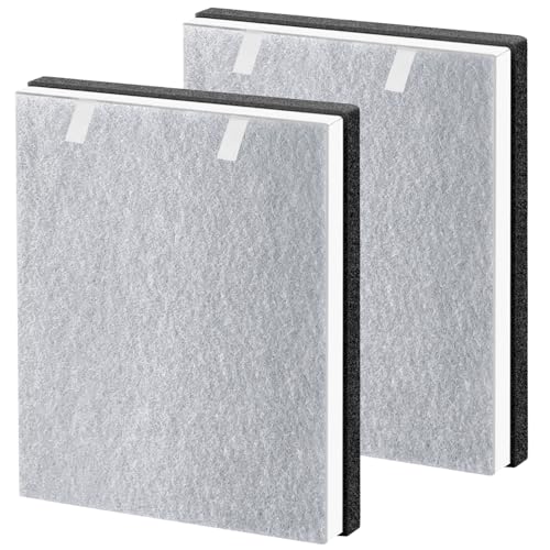 2 Pack Vital 100 Replacement Filter Compatible with LEV.OIT Vital 100, H13 True HEPA High-Efficiency Activated Carbon Vital 100 Filter,Part # Vital 100-RF