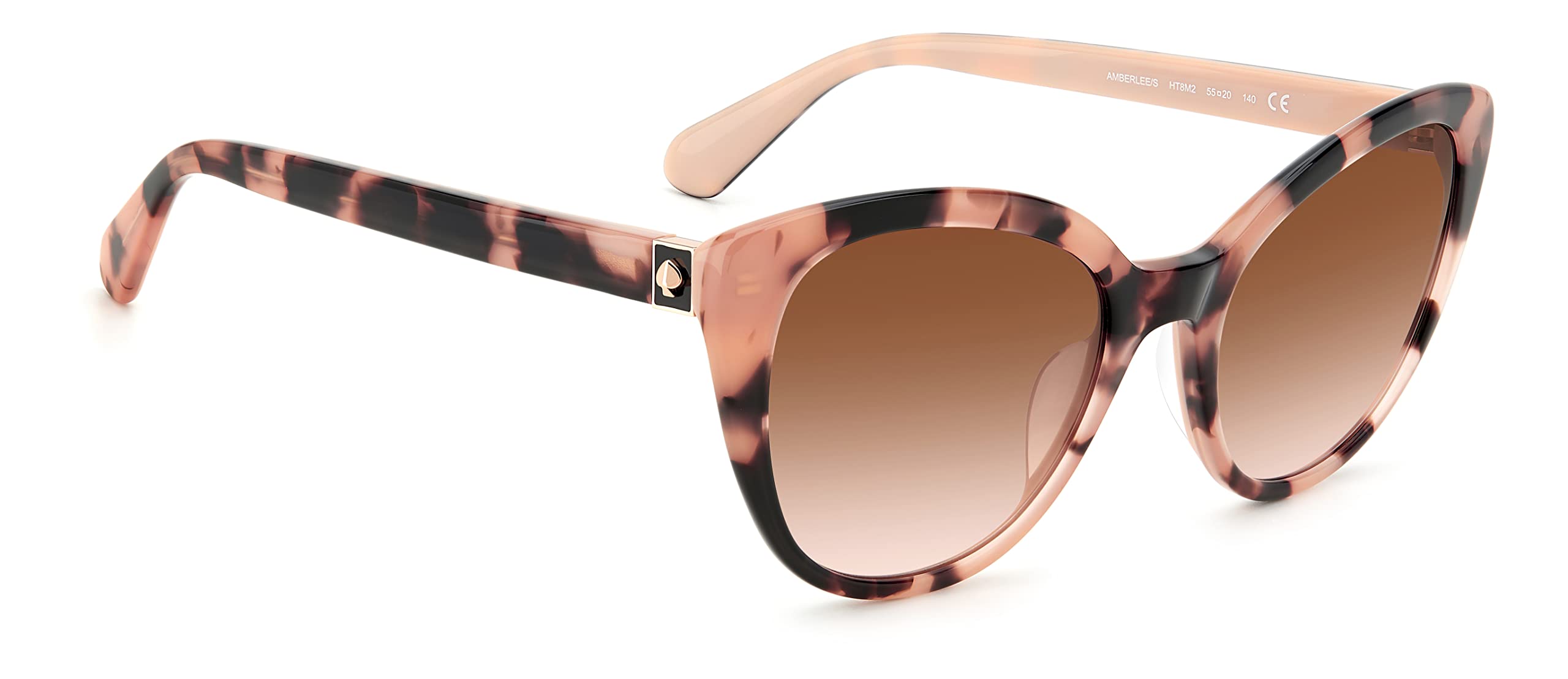 Kate Spade New York Women's Amberlee/S Cat Eye Sunglasses, Pink Havana/Brown Pink Gradient, 55mm, 20mm