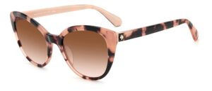 kate spade new york women's amberlee/s cat eye sunglasses, pink havana/brown pink gradient, 55mm, 20mm