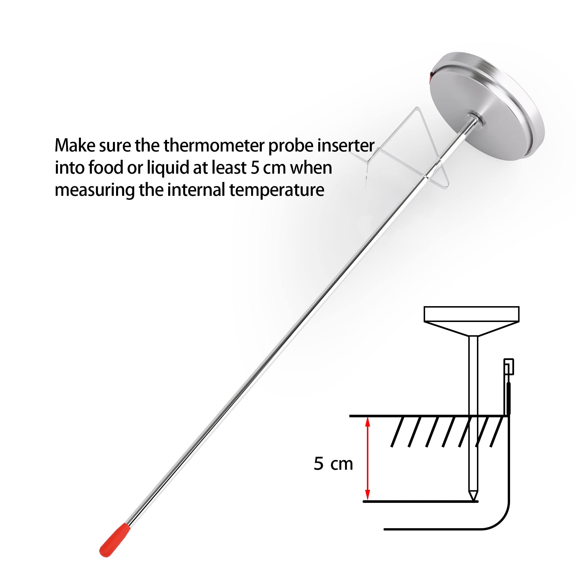 Candy Thermometer Deep Fry/Jam/Sugar/Syrup/Jelly Thermometer with Stainless Steel Large 2" Dial & 9" Accurate Sensitive Long Probe Oil Thermometer Cooking Thermometer