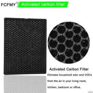 2 Packs Alexapure Breeze Filter Replacement Set Compatible with AP-B102, 3049 Air Cleaner Purifier, 2 H13 Ture HEPA Filters and 2 Activated Carbon Filters