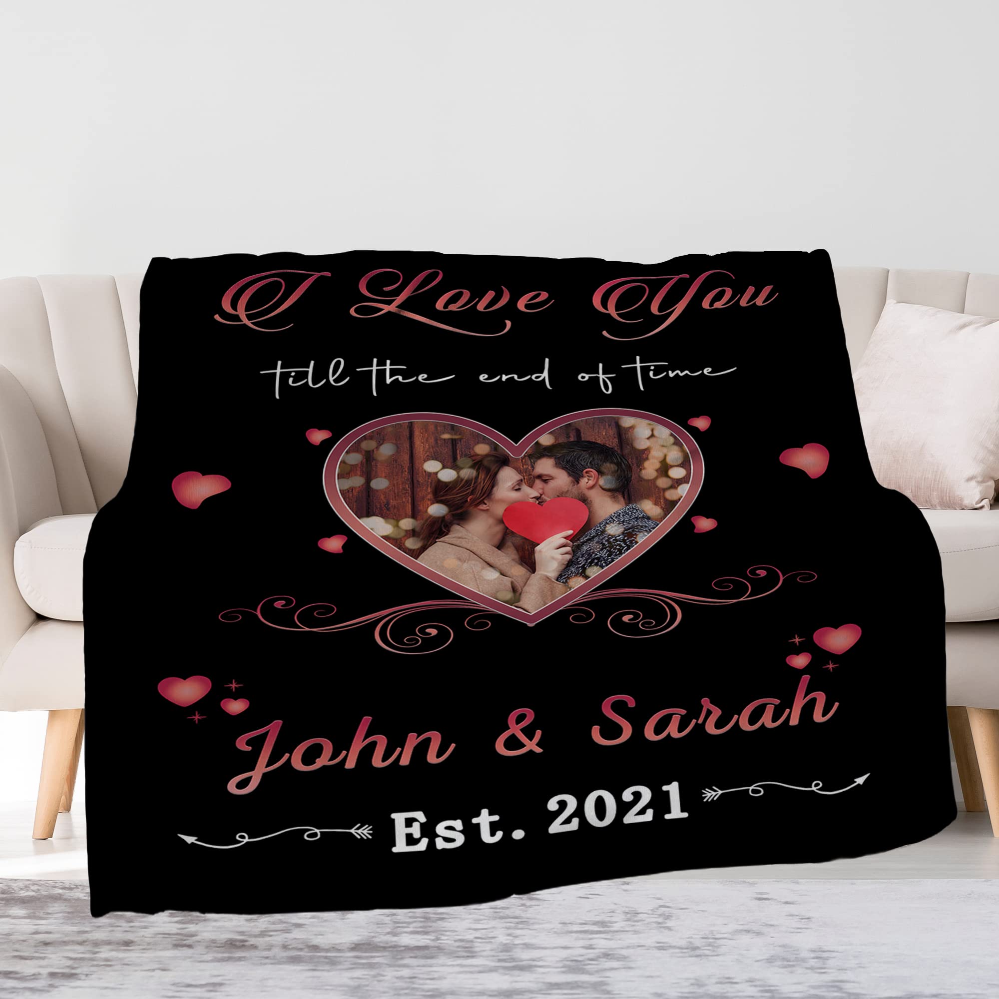 Custom Blankets with Photos I Love You Couple Gifts Personalized Photo Blankets Customized Picture Blanket Birthday Anniversary I Love You Gifts for Wife Husband Girlfriend Boyfriend