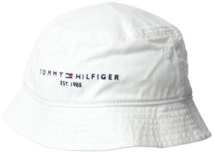 tommy hilfiger mens established bucket hat, classic white, small us