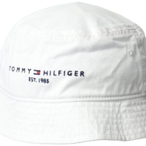 Tommy Hilfiger Mens Established Bucket Hat, Classic White, Small US