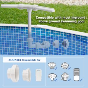 Swimming Pool Waterfall Fountain Spray - 2 Fountain Heads Water Sprinkler, Cool & Warm Pool Spa Water Temperatures, Water Fun Pool Aerator Backyard Decor for Above & In-ground Indoor Outdoor Pools