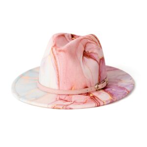 gossifan tie-dye wide brim fedora hats for women multicolor felt panama hat