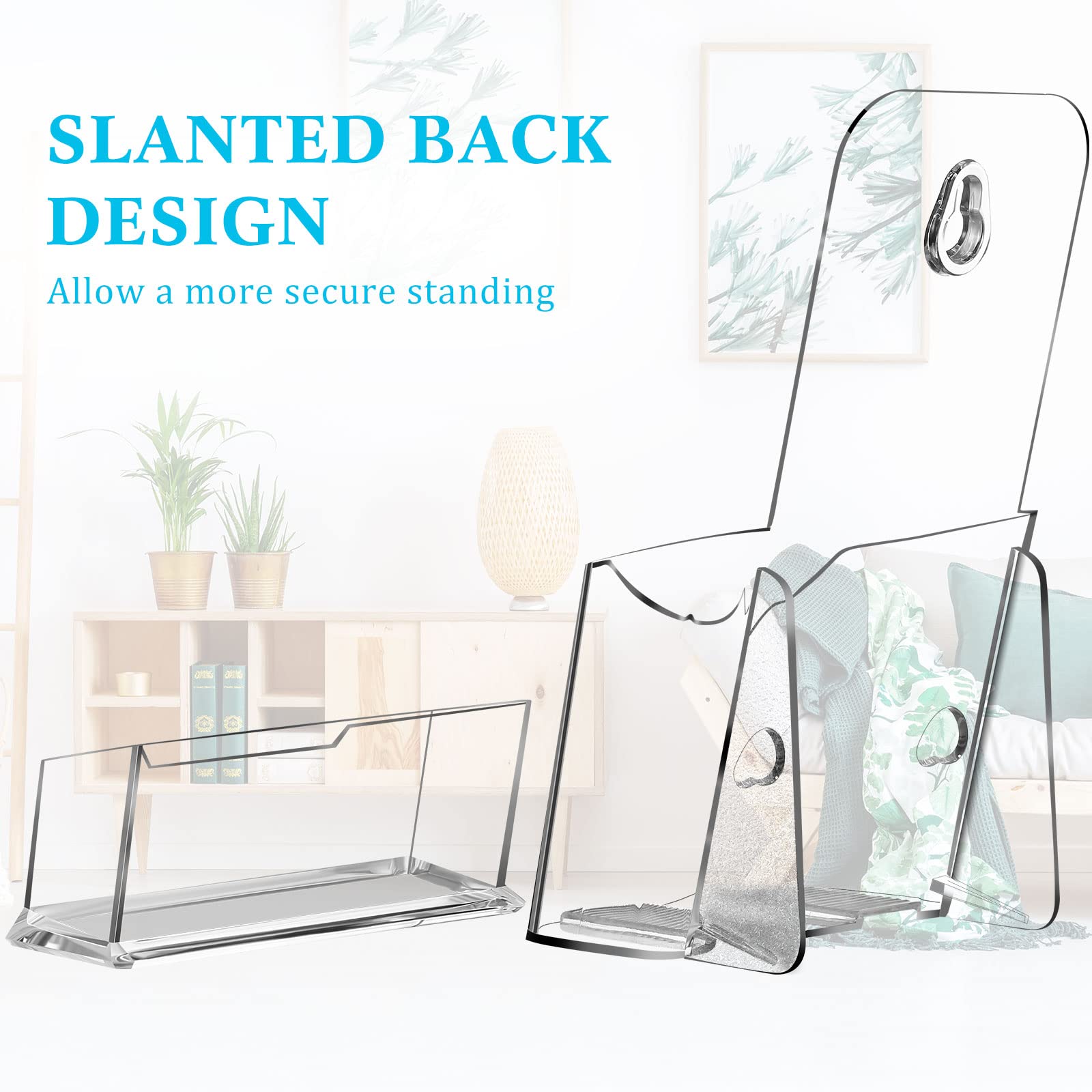 10 Pcs Clear Acrylic Brochure Holder Booklet Display Stand Holder 10 Pcs Plastic Business Card Holder Desktop Business Card Stand 12 Pcs Adhesive Hooks for Wall Office Tabletop Desk Magazine Document