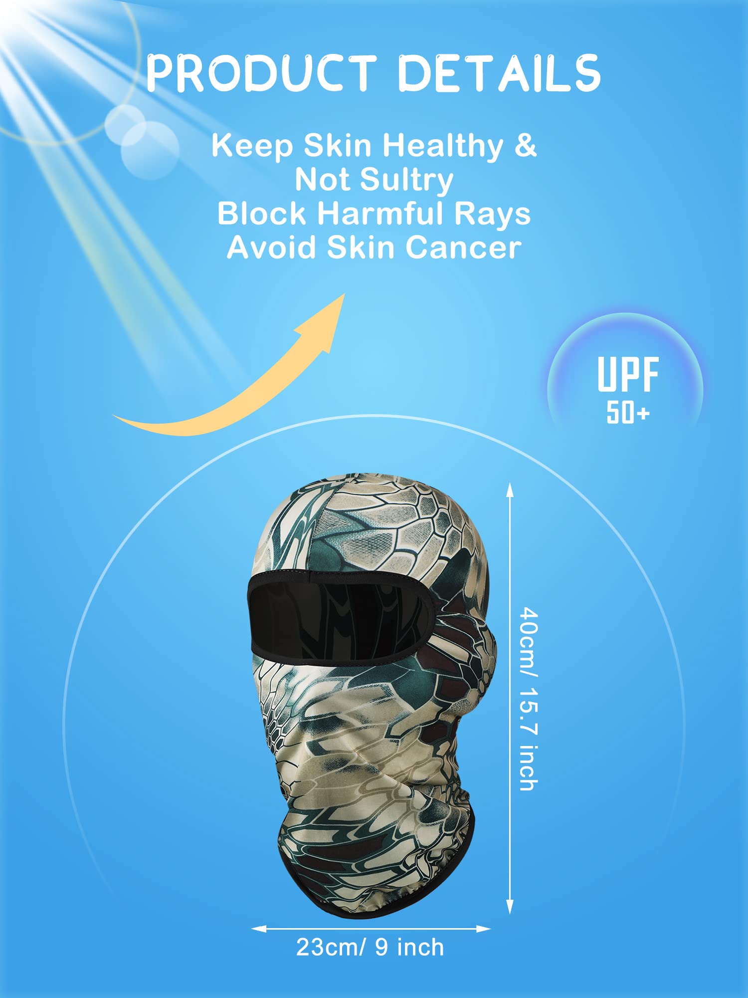 12 Pieces Sun Protection Balaclava Full Face Cover Sun UV Protection Face Protective Cover for Outdoor Sports (Camouflage Color,Camouflage Style)