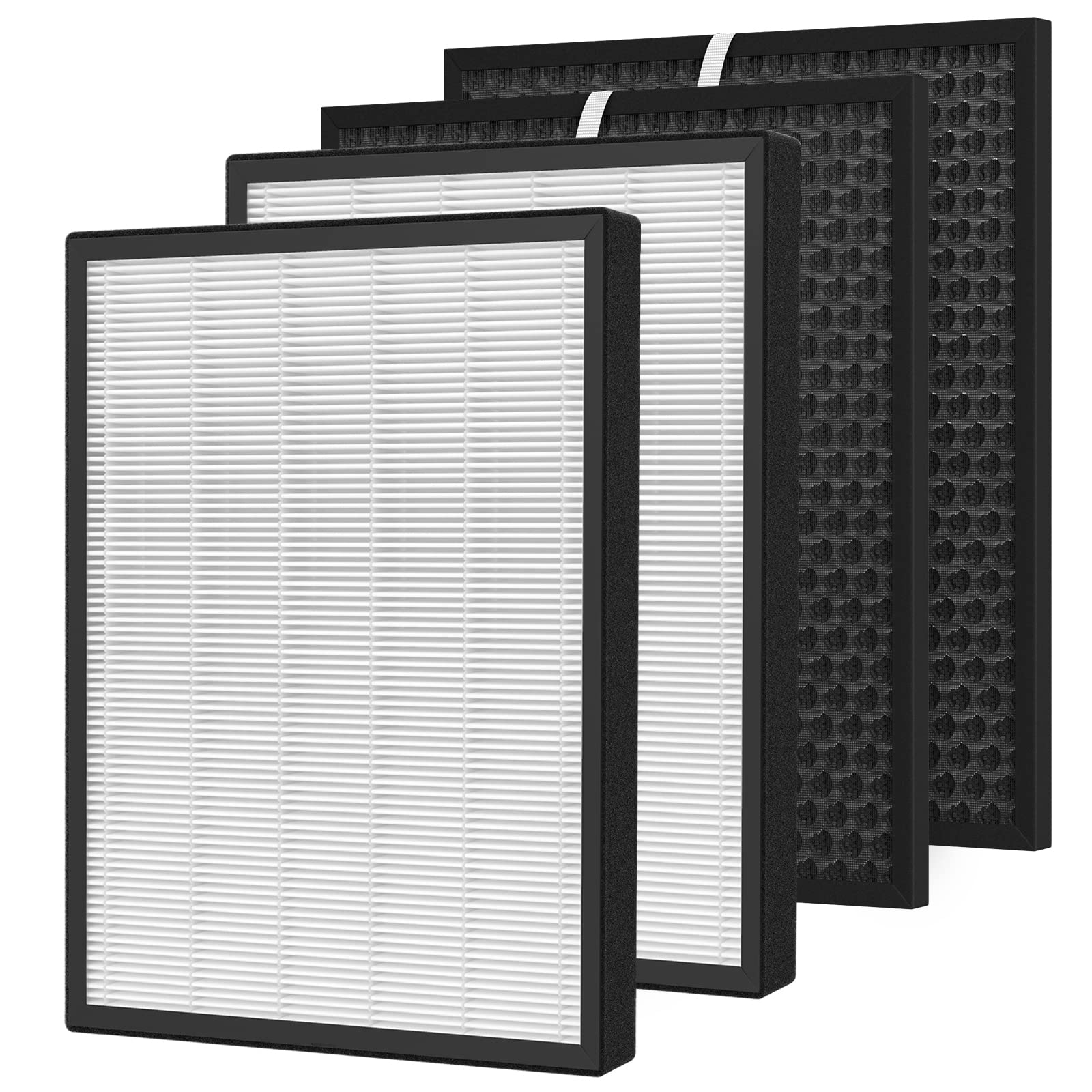 GoKBNY LV-PUR131 Replacement Filter Compatible with LV-PUR131 and LV-PUR131S Purifiers, LV-PUR131-RF, 2HEPA Filters + 2Activated Carbon Filters