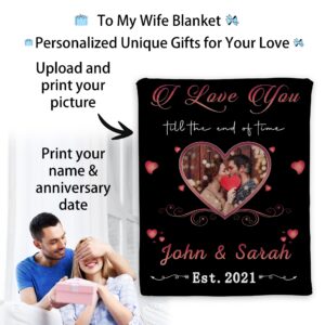 Custom Blankets with Photos I Love You Couple Gifts Personalized Photo Blankets Customized Picture Blanket Birthday Anniversary I Love You Gifts for Wife Husband Girlfriend Boyfriend