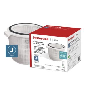 honeywell hepa air purifier filter. air filter for airborne allergens, wildfire, smoke, dust, pet dander, pollen & more. 1- pack j hepa filter for honeywell hp1830 air purifiers, hrfj830