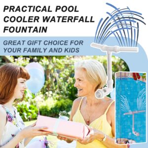 Swimming Pool Waterfall Fountain Spray - 2 Fountain Heads Water Sprinkler, Cool & Warm Pool Spa Water Temperatures, Water Fun Pool Aerator Backyard Decor for Above & In-ground Indoor Outdoor Pools