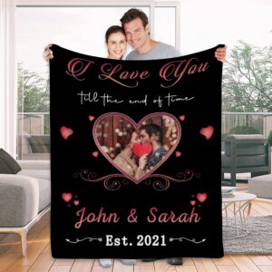 custom blankets with photos i love you couple gifts personalized photo blankets customized picture blanket birthday anniversary i love you gifts for wife husband girlfriend boyfriend