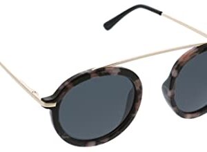 Peepers by PeeperSpecs Women's On Holiday Sun Round Polarized Sunglasses-No Correction, Black Marble, 47 mm + 0