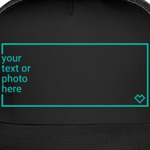 Spreadshirt Custom Trucker Cap Add Your Own Text or Image Personalized Trucker Cap, One Size, Black/Black