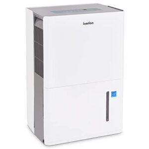 ivation 4,500 sq. ft energy star dehumidifier with pump, large capacity compressor de-humidifier for big rooms and basements with continuous drain hose connector and pump, auto shutoff and restart