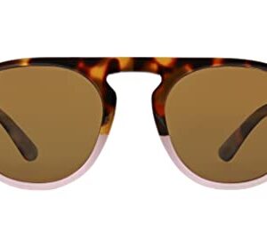 Peepers by PeeperSpecs Women's Neptune Sun Round Polarized Sunglasses-No Correction, Tortoise/Pink, 50 mm + 0