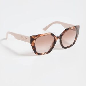 Prada Women's Oversized Angled Cat Eye Sunglasses, Caramel Tortoise/Brown Gradien, One Size