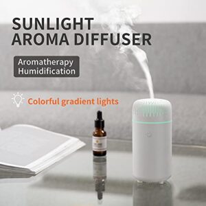 Car Diffusers for Essential Oils, Portable Humidifiers, Office Humidifiers Car Humidifier, 7 Color Car Essential Oil Diffuser, Mini Diffuser Car Oil Diffusers, USB Humidifier for Rooms (White)