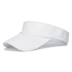 Century Star Sun Visor Hats for Men Visors for Women Sun Protection Outdoor Sports Tennis Running Adjustable Beach Cap White One Size