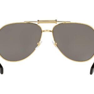 Versace Unisex Sunglasses Gold Frame, Polarized Grey Mirror Silver Lenses, 59MM