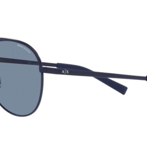 A|X Armani Exchange AX2002 Pilot Sunglasses, Dark Blue Polarized, 61 mm