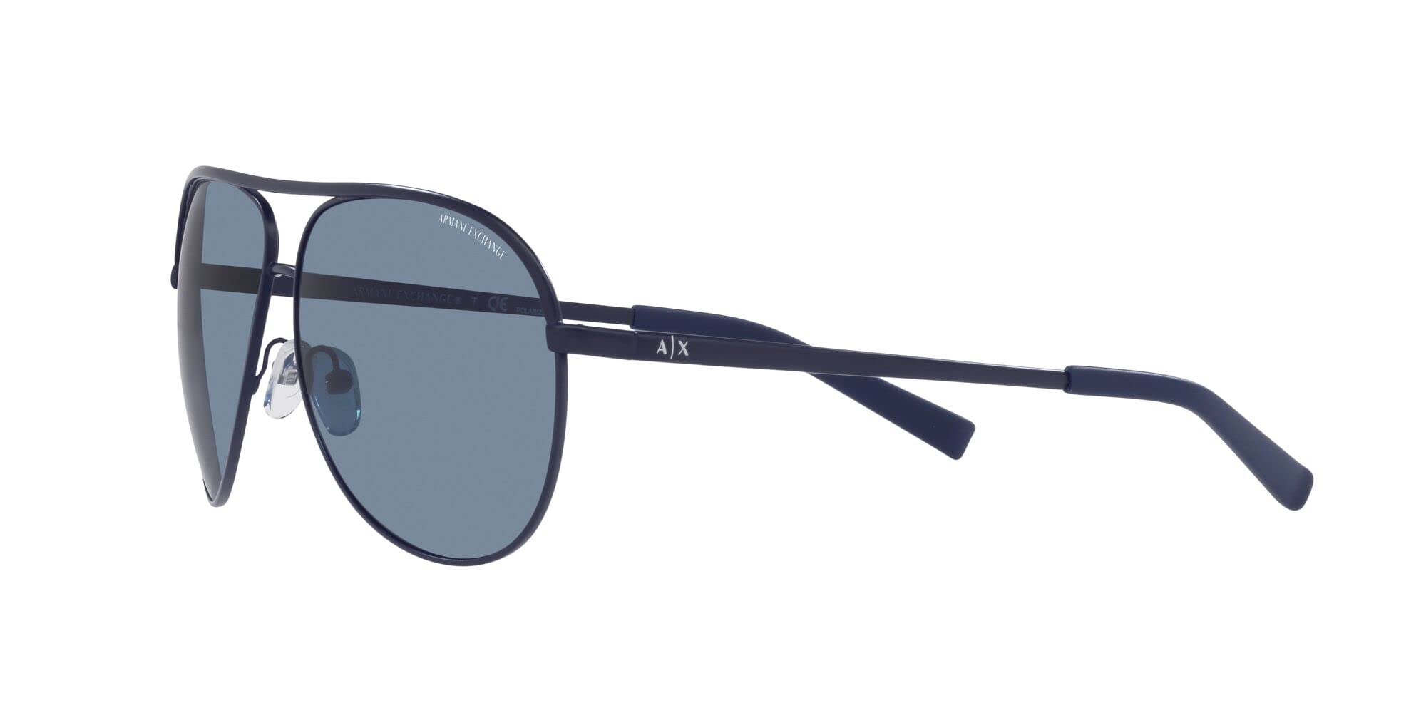 A|X Armani Exchange AX2002 Pilot Sunglasses, Dark Blue Polarized, 61 mm