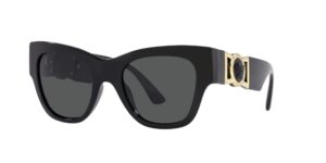 versace woman sunglasses black frame, dark grey lenses, 52mm