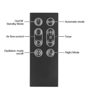 967400-01 Replacement Remote Control for Dyson Pure Cool Link DP01 DP03 TP02 TP03 Purifying Fan (with Magnetic/Black