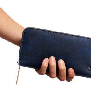 Bellroy Folio (Premium Leather Coin Purse, Zipper Closure, RFID Protection, Holds 10-14 Cards, Flat Note Section, Magnetic Coin Pouch) - Ocean