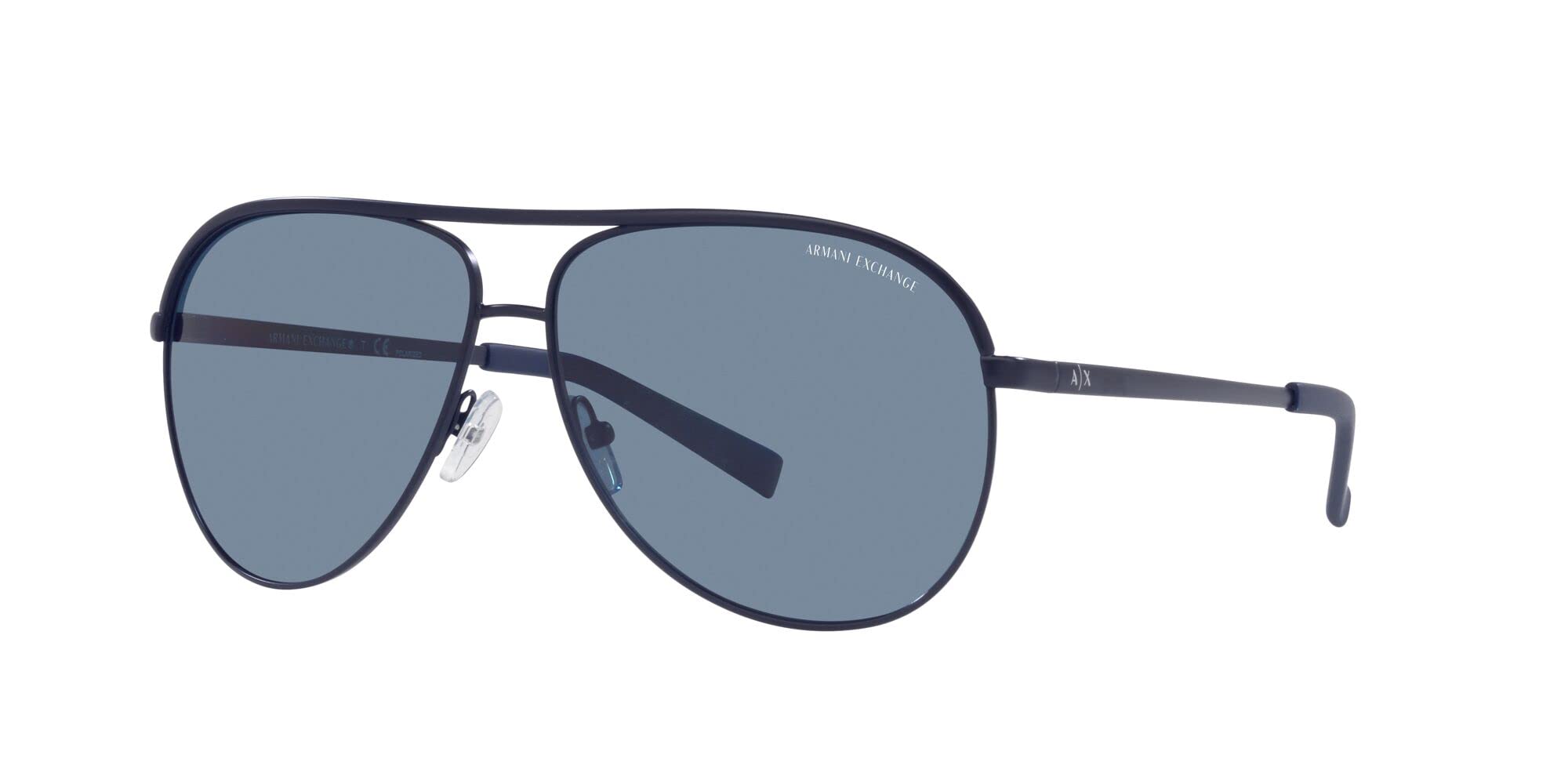 A|X Armani Exchange AX2002 Pilot Sunglasses, Dark Blue Polarized, 61 mm