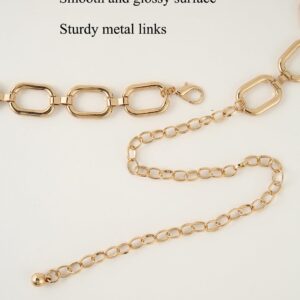 TOPACC Gold Chain Belts for Women Dresses Thick Metal Link Circle Waist Chains Belt for Jeans Skirt Girls Fashion