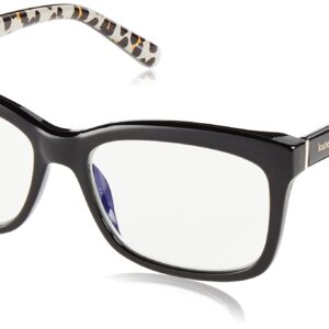 Kate Spade New York Women's Kate Spade Female Optical Style Dollie Rectangular Reading Glasses, Black Leopard/Demo Lens, 53mm, 15mm + 1.5