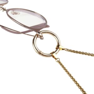 Guran Glasses Holder Chain Loop for Sunglasses Eyeglass Necklace Holder Ring Holder (Gold)