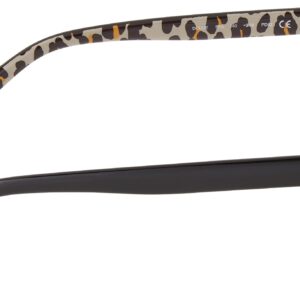 Kate Spade New York Women's Kate Spade Female Optical Style Dollie Rectangular Reading Glasses, Black Leopard/Demo Lens, 53mm, 15mm + 1.5