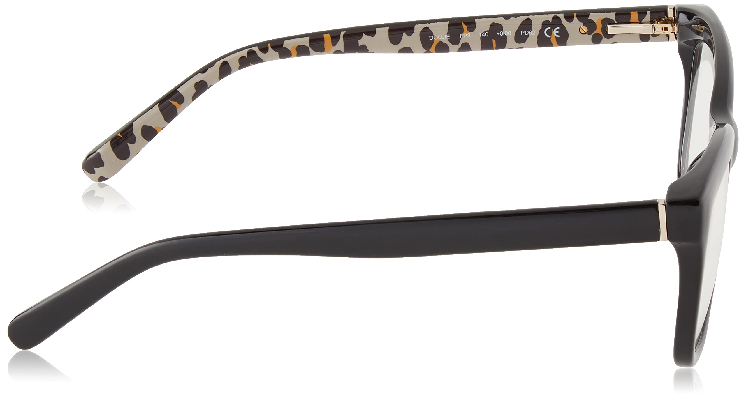 Kate Spade New York Women's Kate Spade Female Optical Style Dollie Rectangular Reading Glasses, Black Leopard/Demo Lens, 53mm, 15mm + 1.5