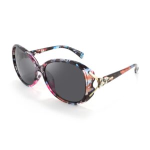 feisedy women oversized polarized sunglasses ladies large shades classic fox sunglasses b2730 (floral, 58)