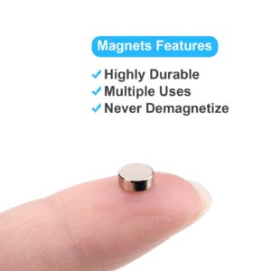 100Pcs Small Magnets, 5x2 mm Mini Tiny Round Magnets, Micro Neodymium Magnets for Crafts, Miniatures, Refrigerator, Whiteboard, Nail Cutter